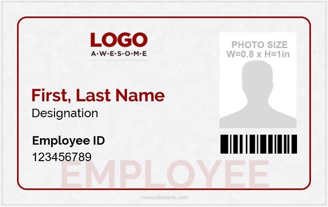 25 Best Employee ID Card Formats In Word Free Edit Print