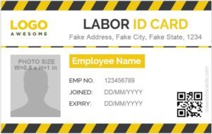5 Professional Design Labor ID Card Templates | Edit & Print