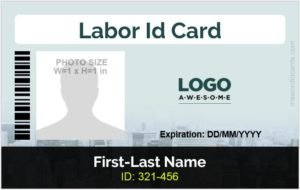 5 Professional Design Labor ID Card Templates | Edit & Print