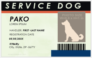 Service Dog ID Card Templates | Download Edit & Print Card