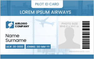 5 Best Pilot ID Card Sample Templates | Download Edit Print