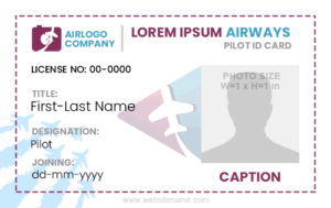 5 Best Pilot ID Card Sample Templates | Download Edit Print
