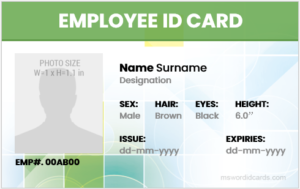 10 Best Company Employees ID Badge Templates for Word | Edit