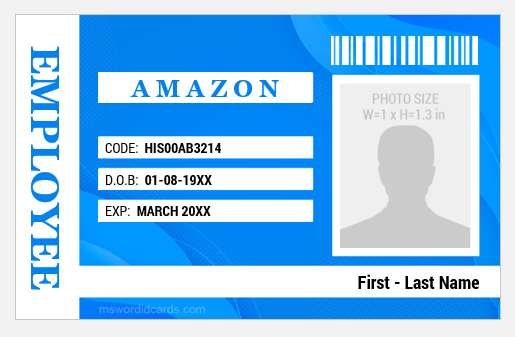 Amazon Employee ID Card Templates Download Edit Print