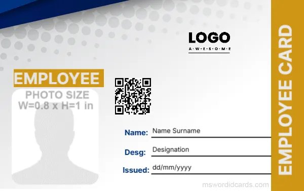 Office ID Card Template -Editor | Microsoft Word ID Card Templates
