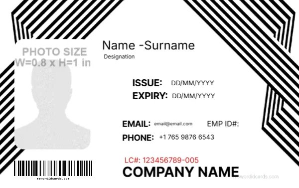 Office ID Card Template -Editor | Microsoft Word ID Card Templates